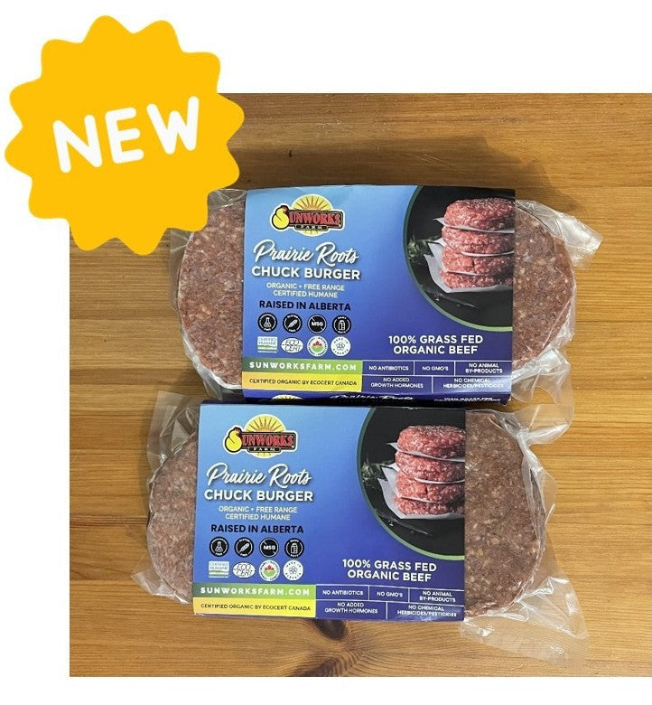 New Product! Organic Prairie Roots Chuck Burger – Sunworks Farm